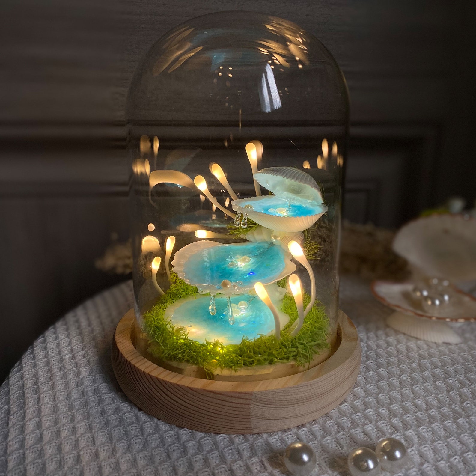 Fantastic Sea Clam Pearl Night Light Shell & Pearl Night Lamp Ocean ...