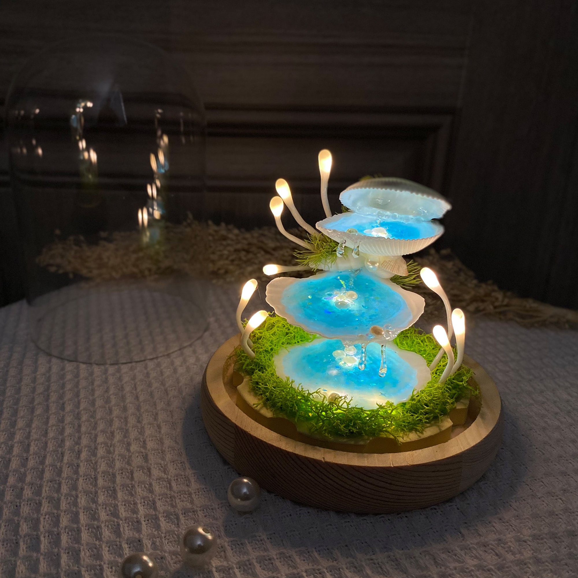 Fantastic Sea Clam Pearl Night Light Shell & Pearl Night Lamp Ocean ...