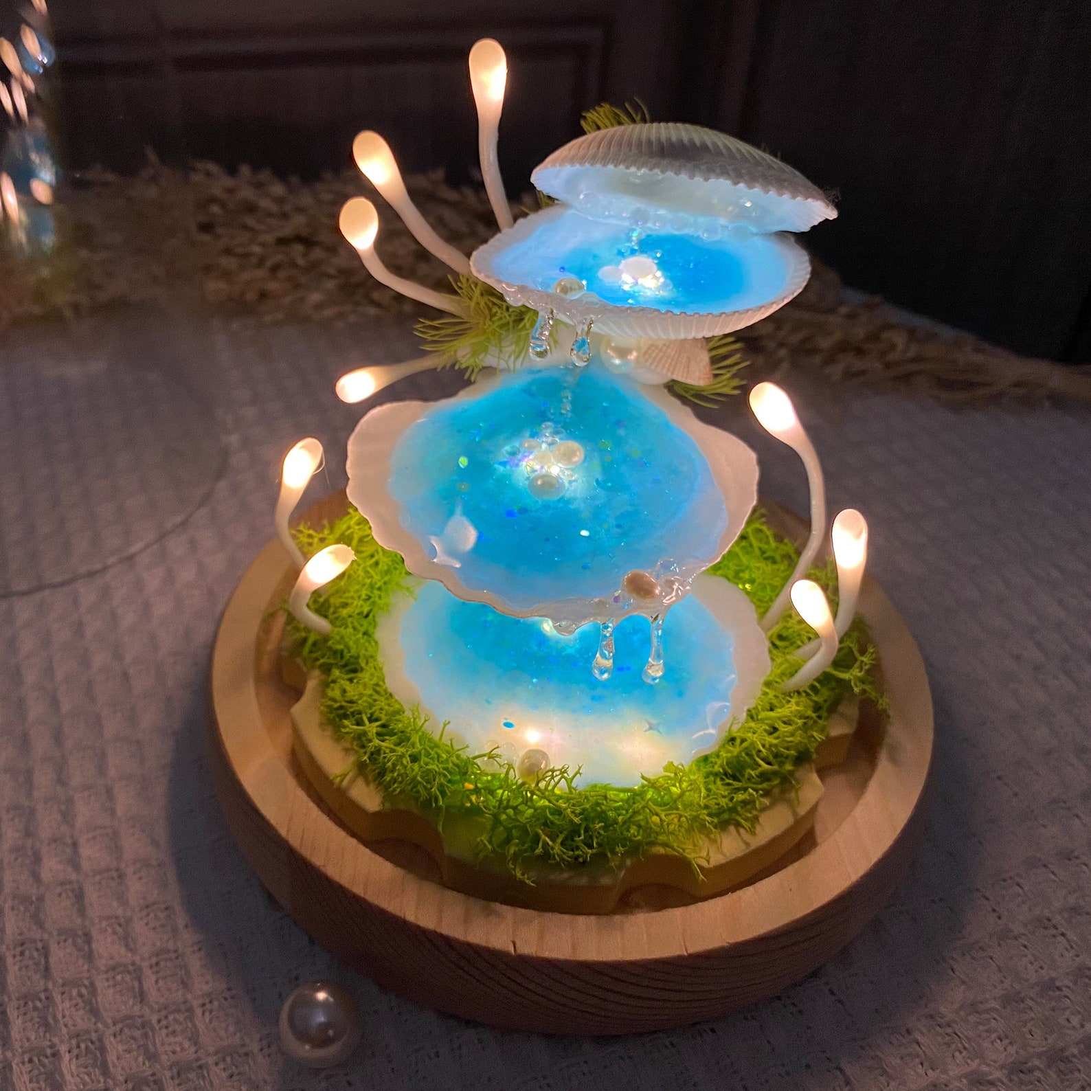 Fantastic Sea Clam Pearl Night Light Shell & Pearl Night Lamp Ocean ...