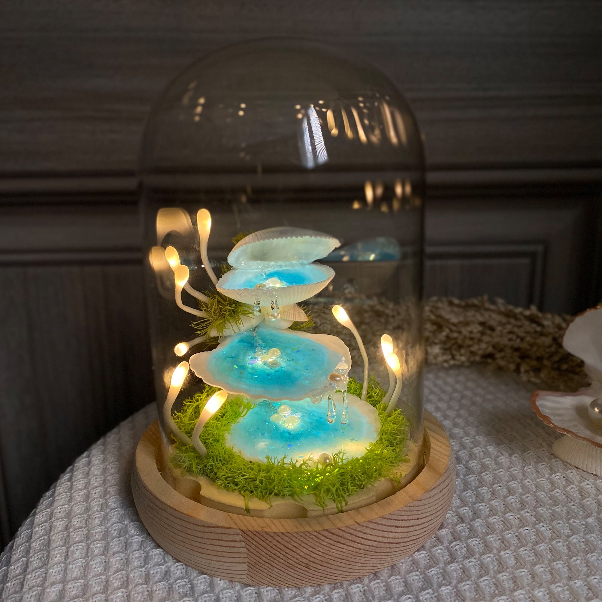 Fantastic Sea Clam Pearl Night Light Shell & Pearl Night Lamp Ocean ...