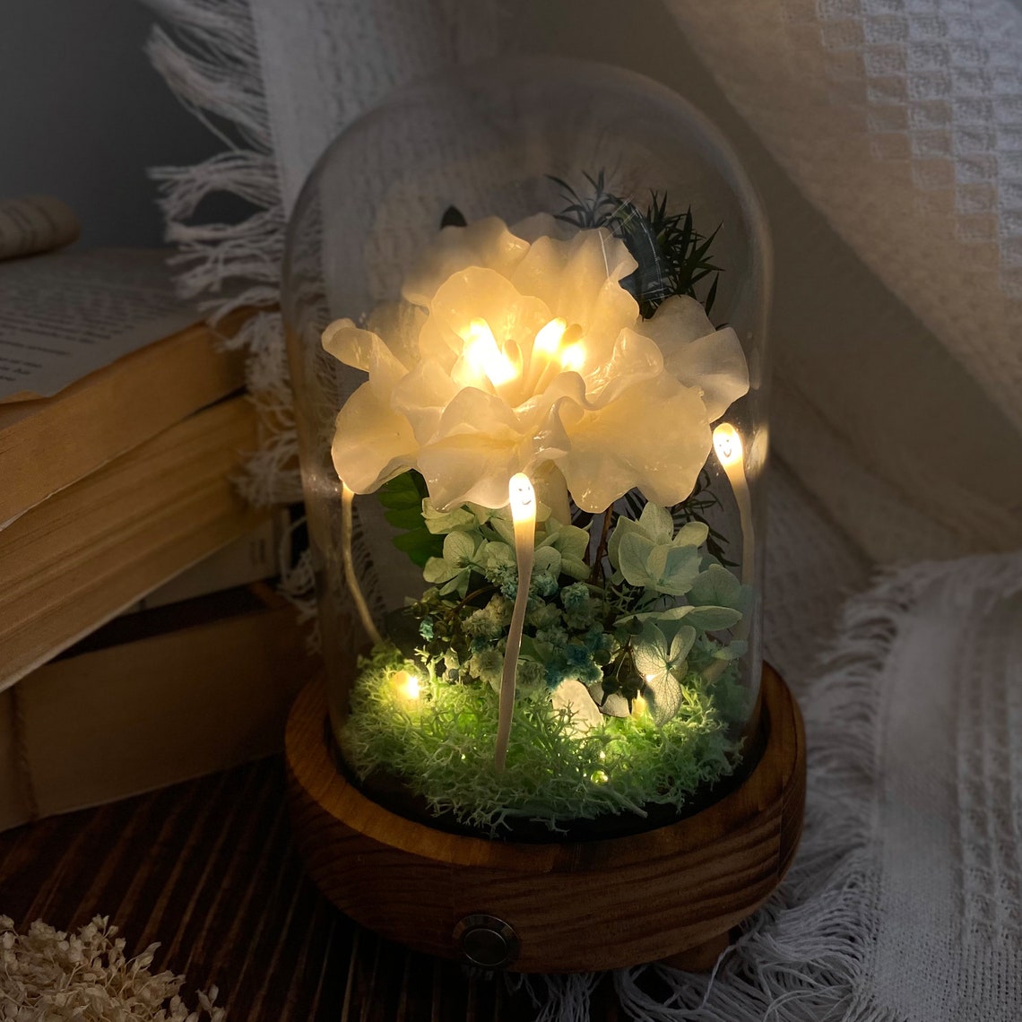 Enchanting Poppy Flower Night Light Handmade Flower Lights Birth Month ...