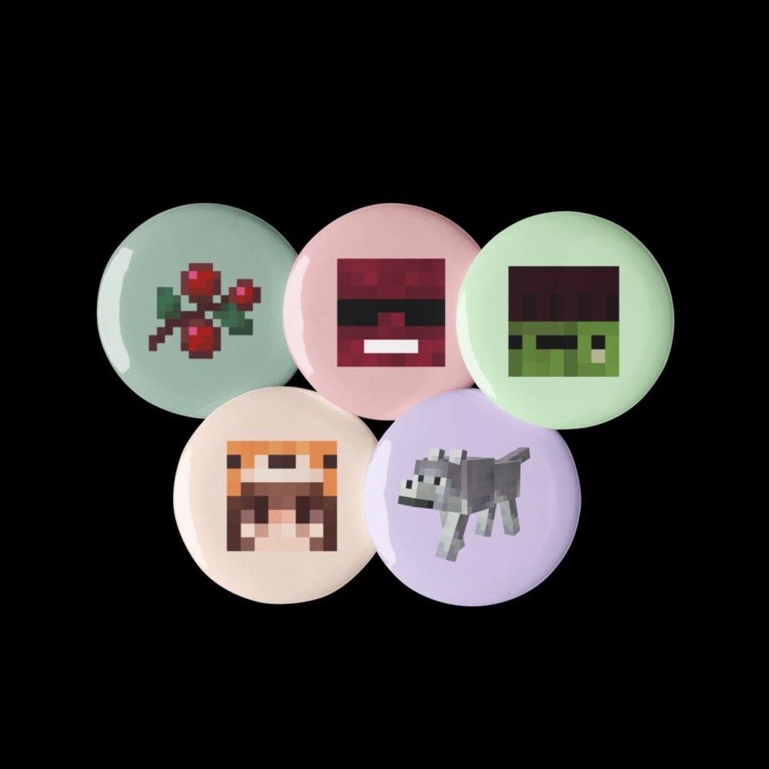 Place Your Own Minecraft Skins, Animals, Mobs or Item. 5 Custom Pin Set ...