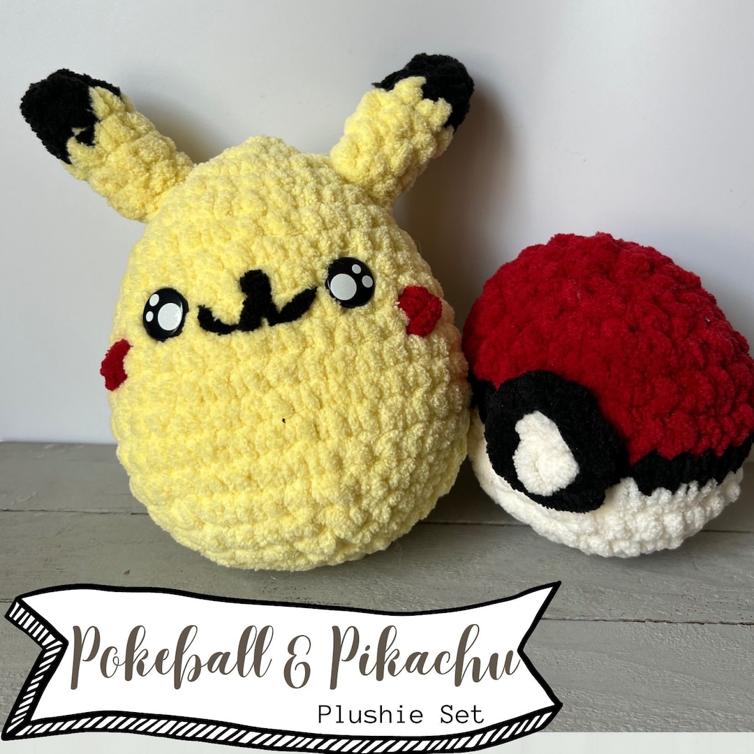 Pokémon Plushie Set: Pikachu and Pokeball - Etsy