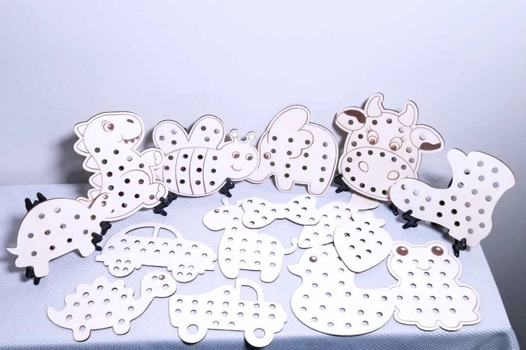 Children's Montessori Lacing Boards 5 PACKS - Etsy