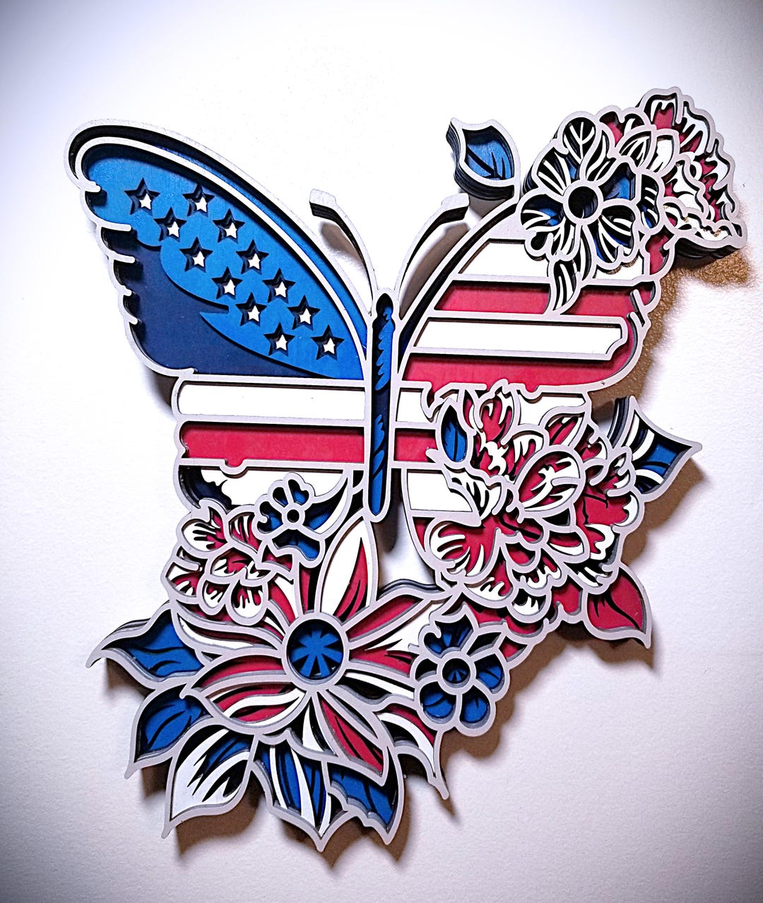 Patriotic Butterfly Wall Art | Decoration L Flag | America | Gift | - Etsy