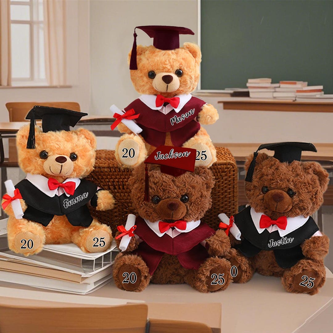 Personalized Graduation Bear 2025, Graduation Bear With Name, Plush ...