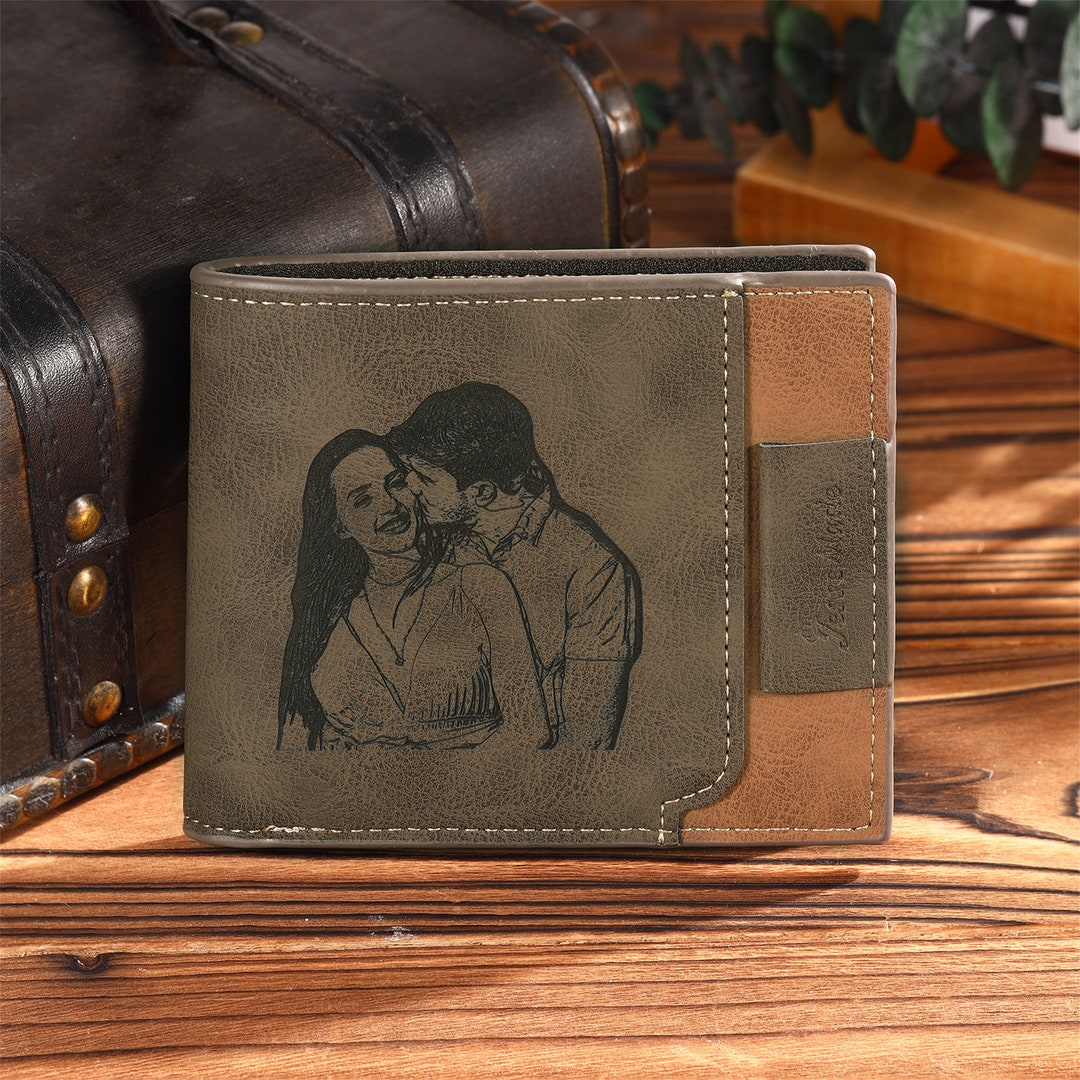 Personalized Photo Wallet for Men,engraved Text Wallet,pu Leather ...