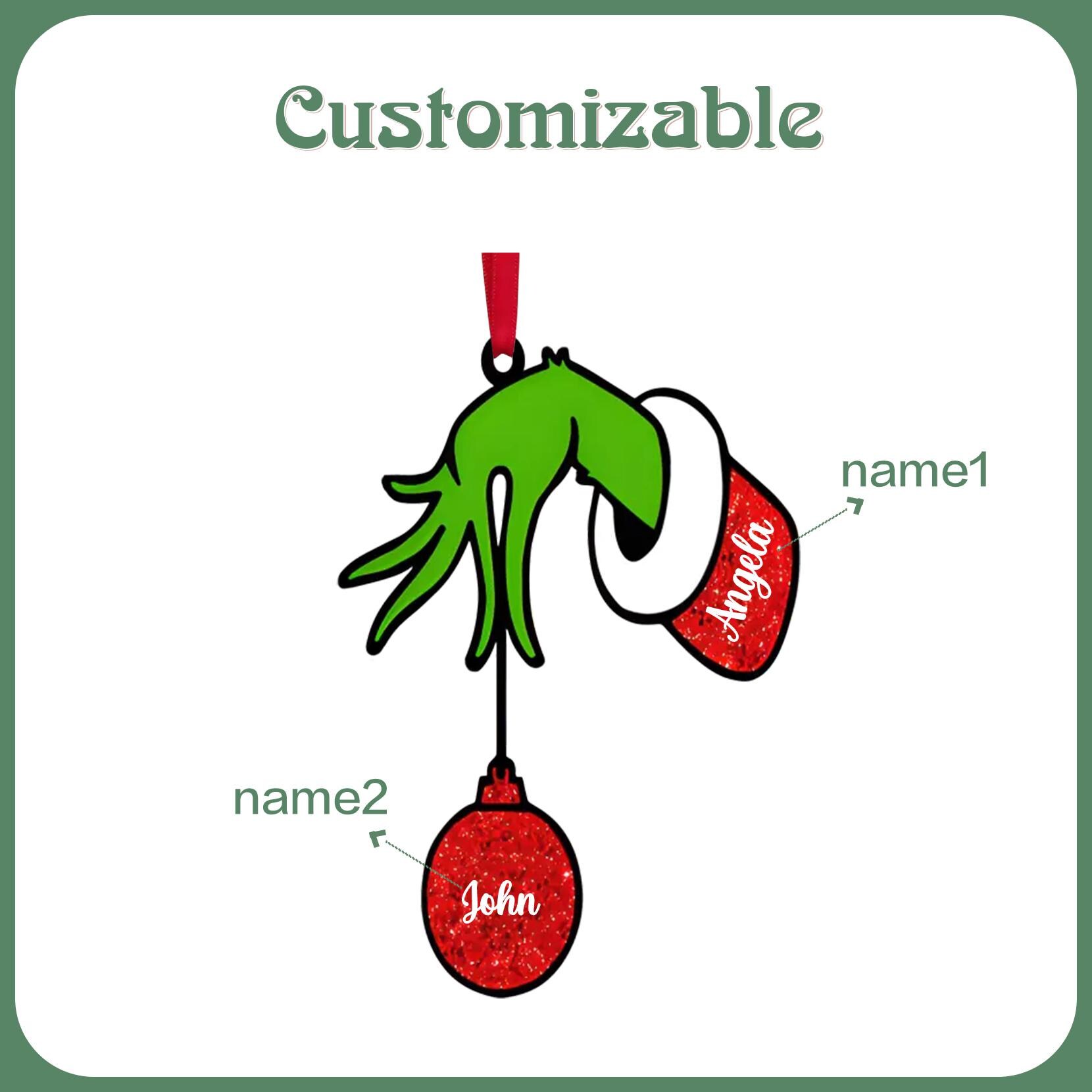 Personalized Grinch Ornament With Names,2-7 Names Custom Family ...