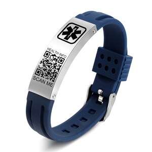 Personalize QR Code Medical Alert Bracelet,waterproof Emergency ID ...