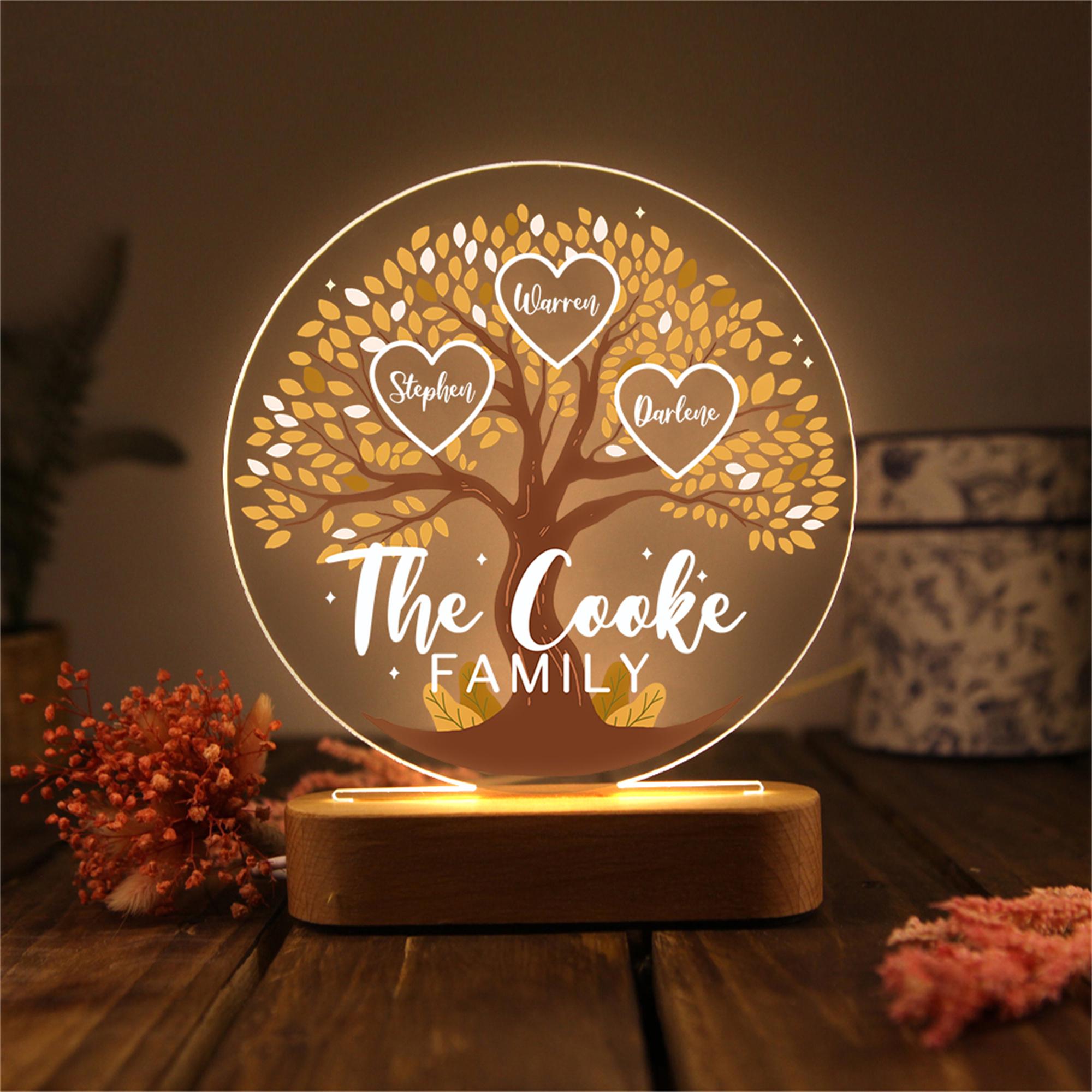 Custom Night Light With Kids Names,tree of Life Names Night Light ...