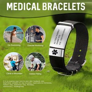 Personalized Medical Rope Bracelet With Engraving, ID & Medical ...