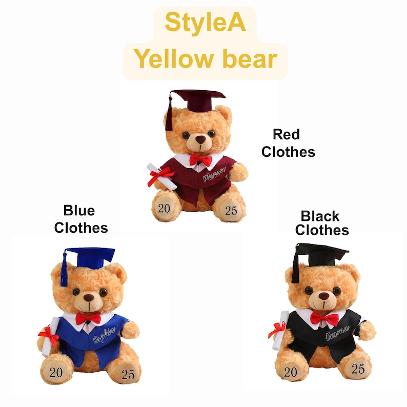 Personalized Graduation Bear 2025, Graduation Bear With Name, Plush ...
