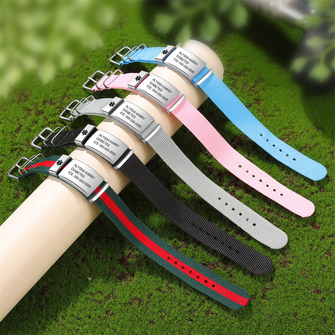 Personalized Medical Rope Bracelet With Engraving, ID & Medical ...