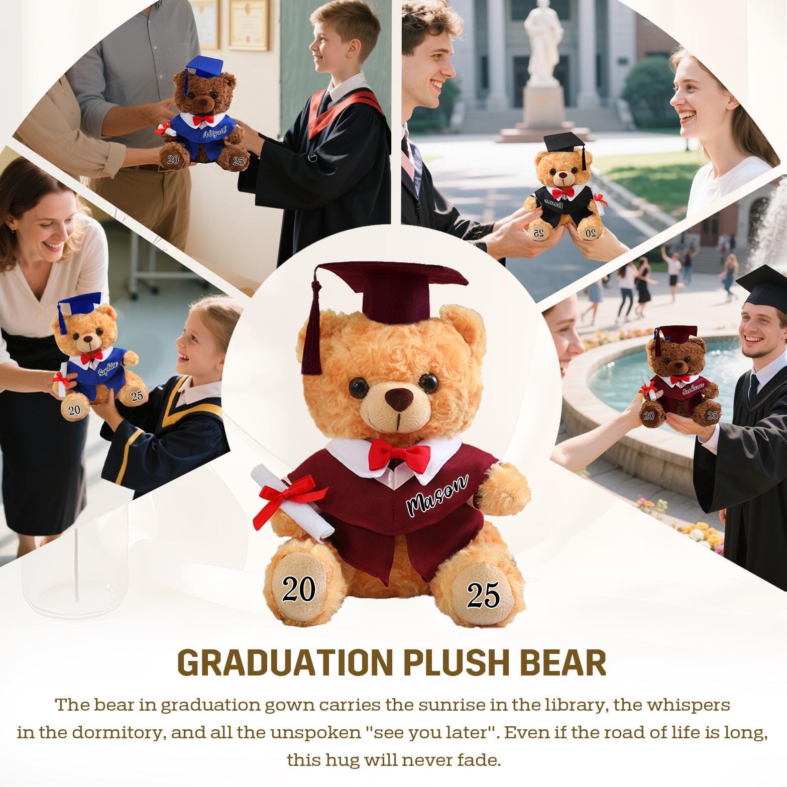 Personalized Graduation Bear 2025, Graduation Bear With Name, Plush ...