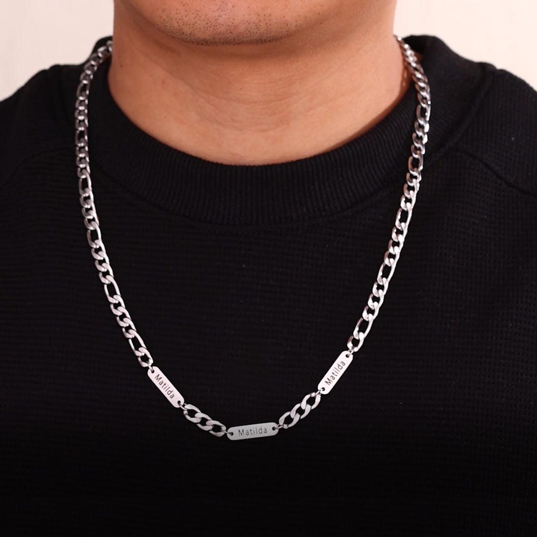 Personalized Men's Name Necklace,waterproof Personalized Text Name ...