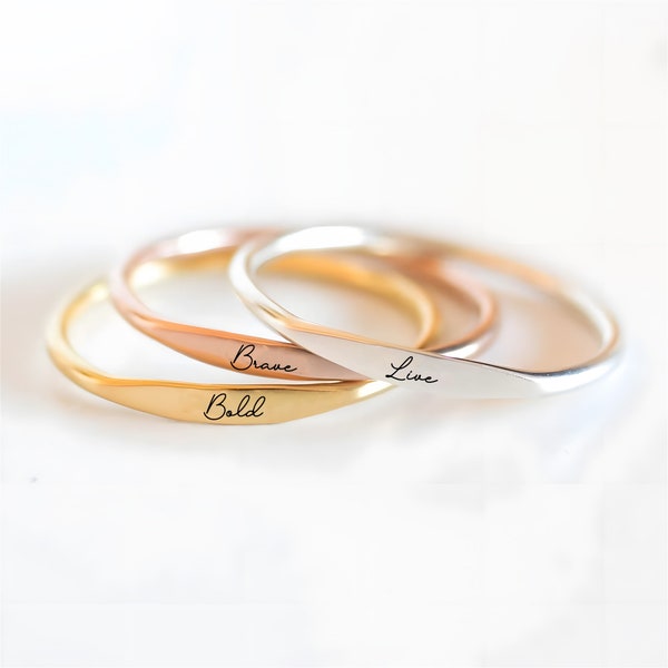 Stackable Name Ring - Etsy