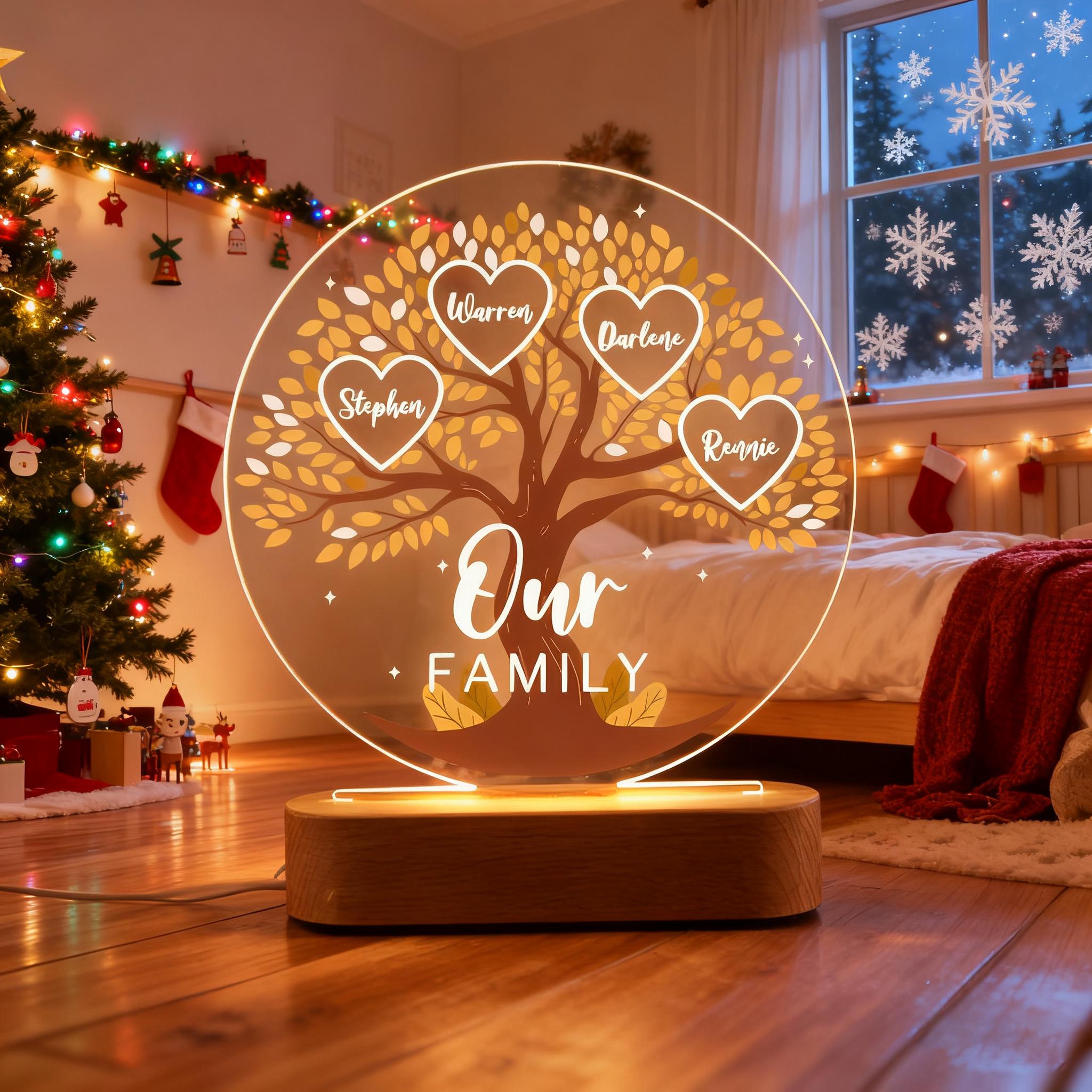 Custom Night Light With Kids Names,tree of Life Names Night Light ...