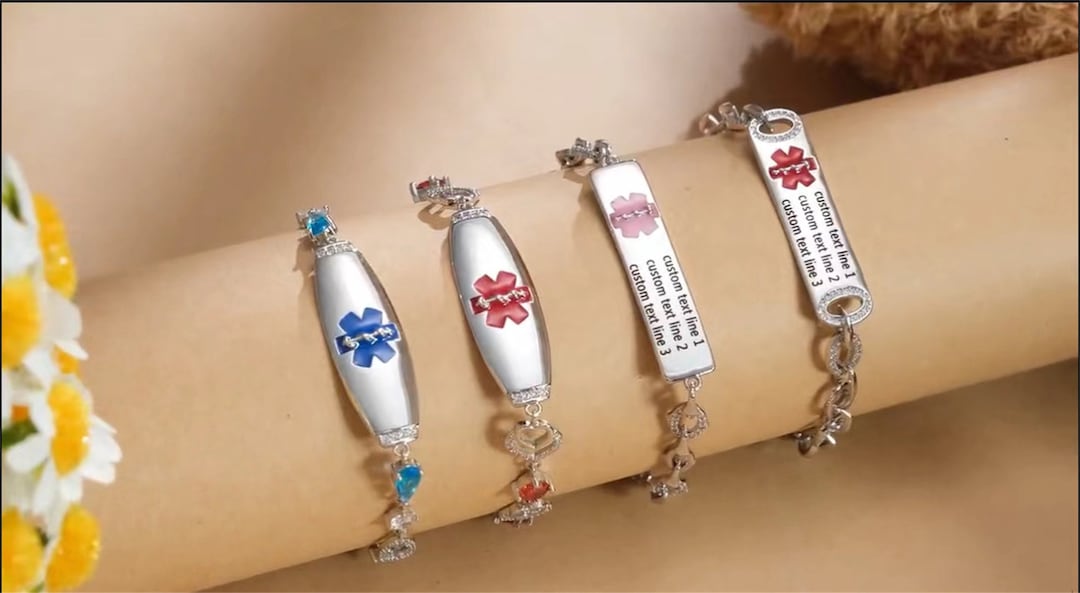 Personalized Medical Alert Bracelet for Women, Medical ID Bracelet ...