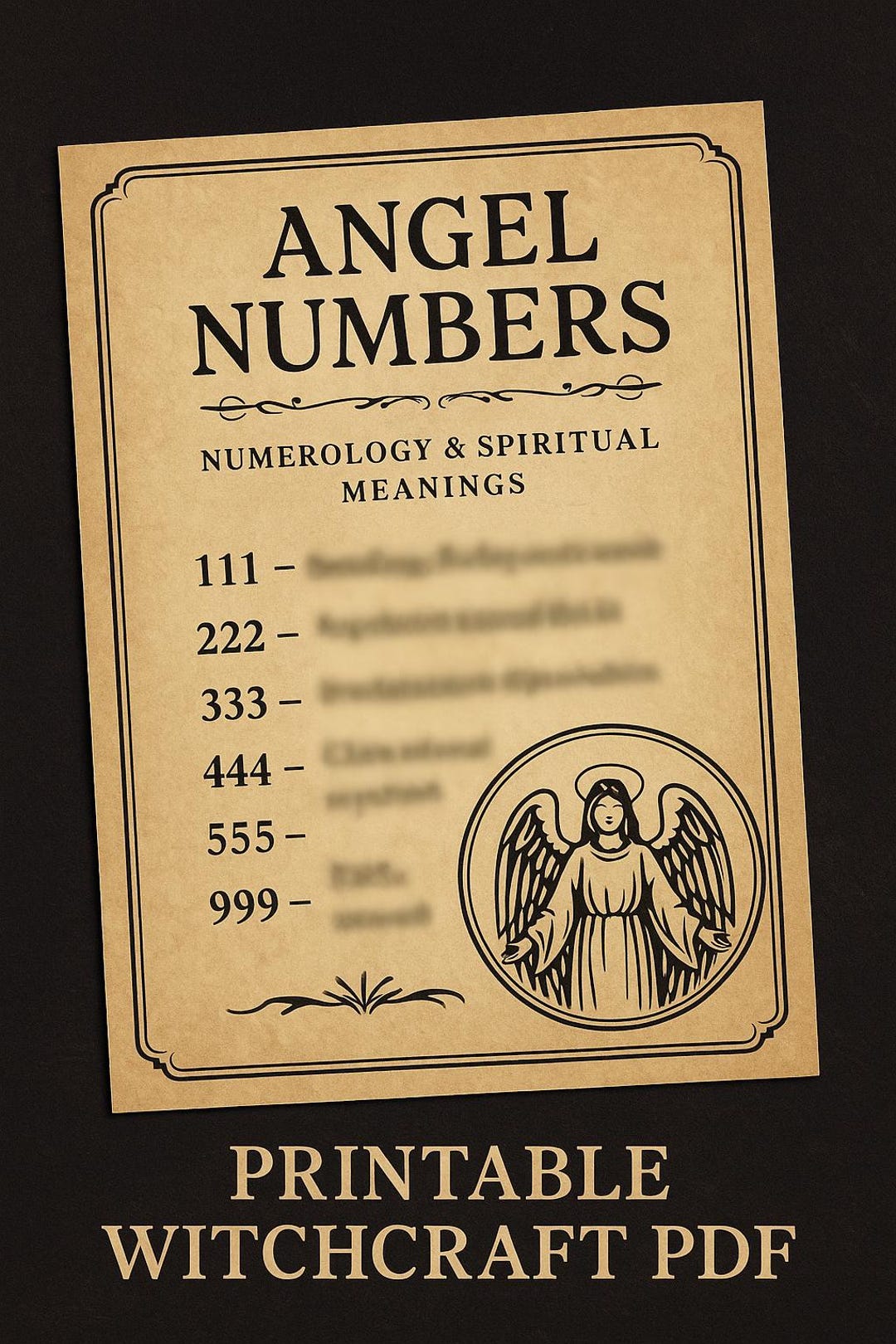 Angel Numbers Grimoire Page | Printable Witchcraft PDF | Numerology ...