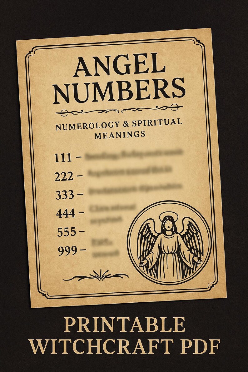 Angel Numbers Grimoire Page | Printable Witchcraft PDF | Numerology ...