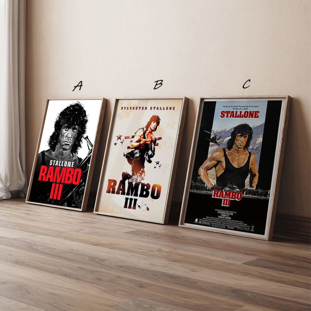 Rambo III Classic Movie Poster, High Quality Canvas Print Art Posters ...