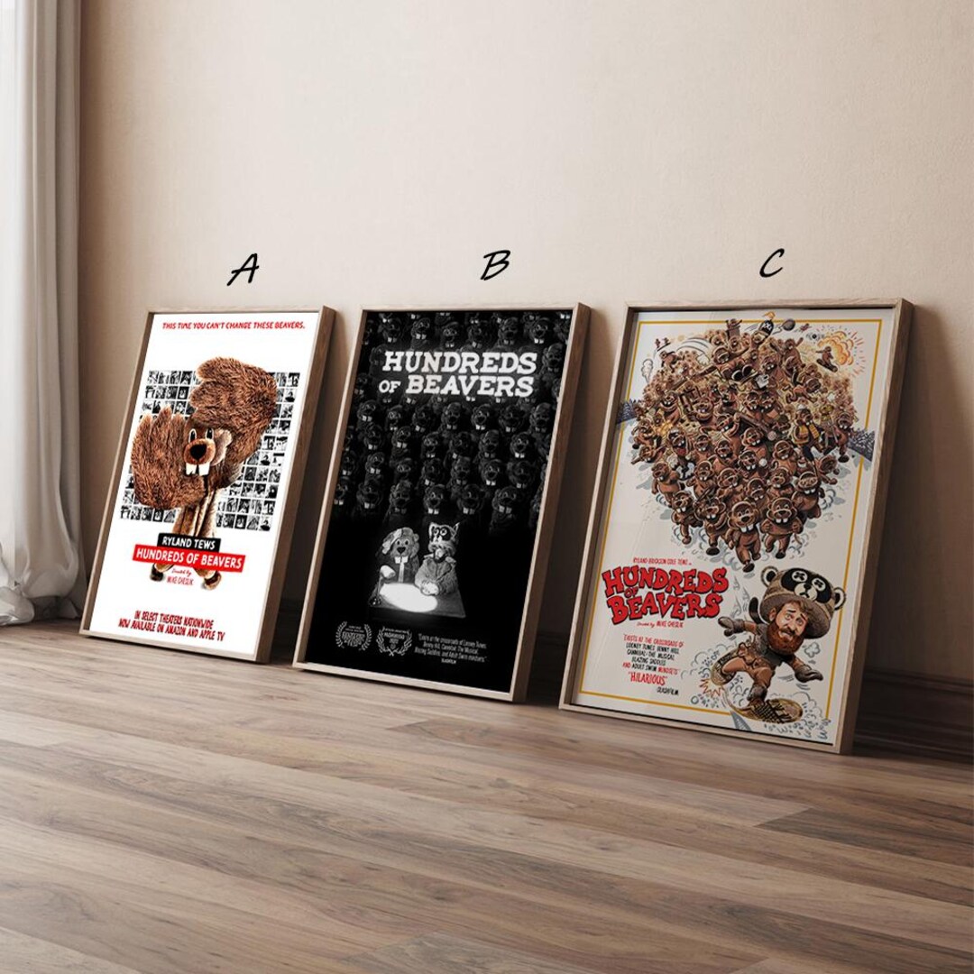 Hundreds of Beavers Movie Poster, High Quality Canvas Print Art Posters ...