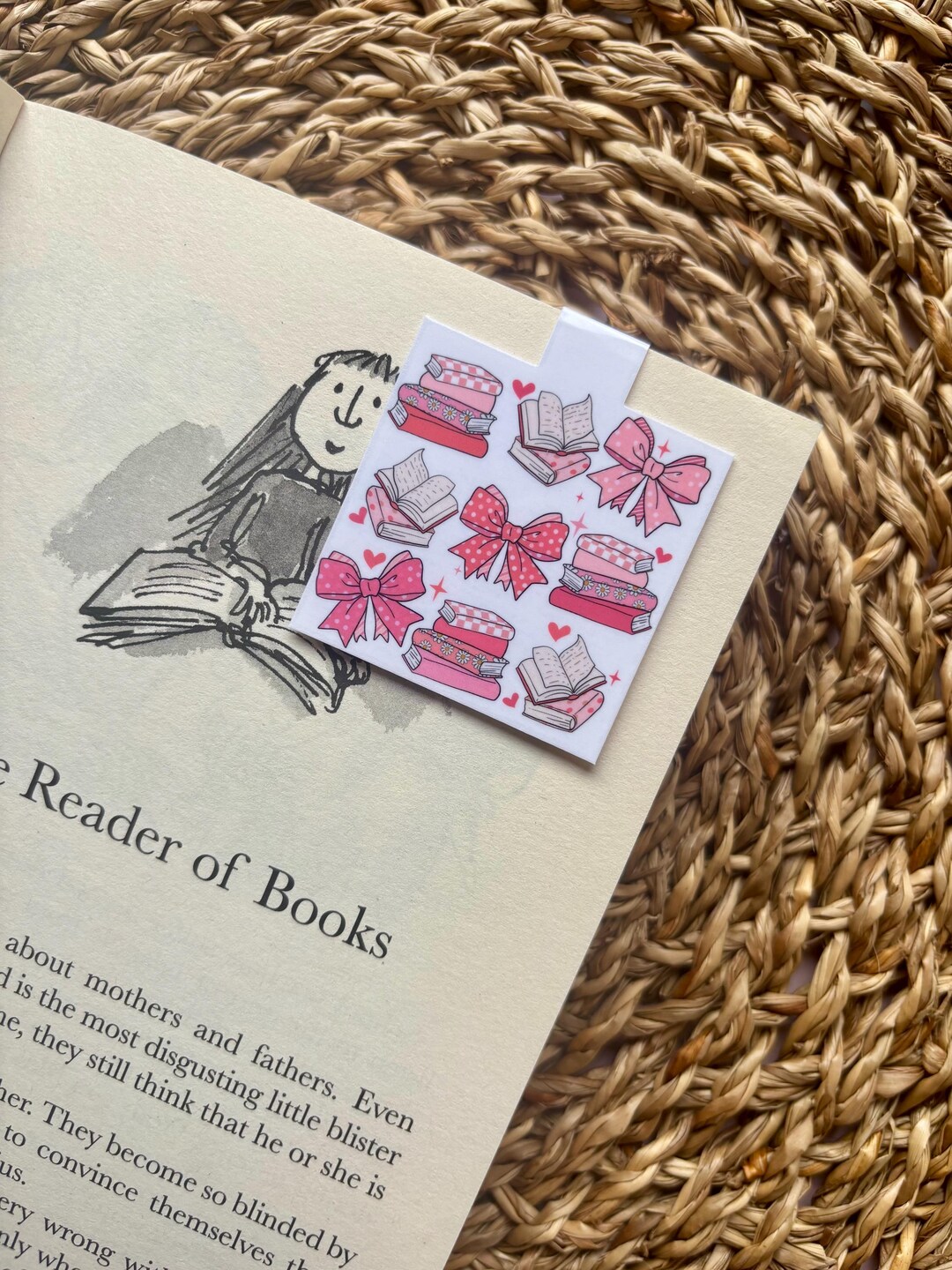 Books and Bows Magnetic Bookmark Cute Bookish Gift Book Accessory Book ...