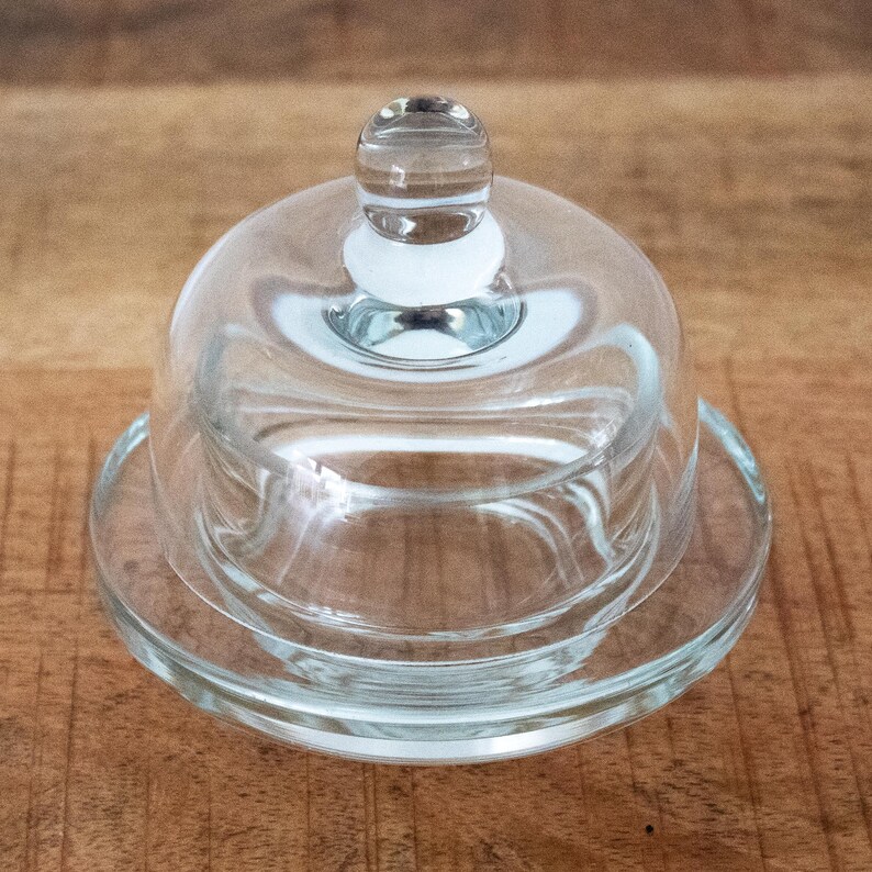 Vintage Glass Butter Bell Dish With Cloche Dome: Two Piece Kitchen ...
