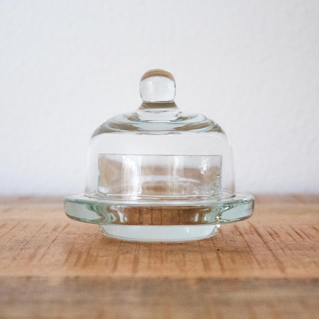 Vintage Glass Butter Bell Dish With Cloche Dome: Two Piece Kitchen ...