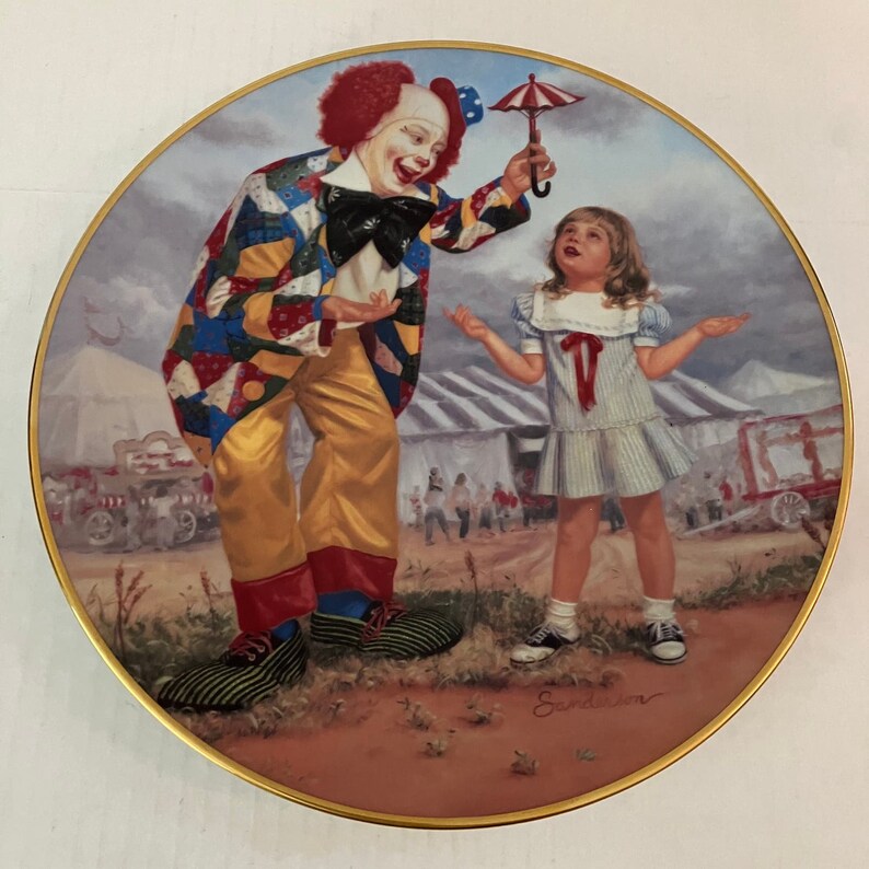 3 Circus Friends Clown Porcelain Plates, Ruth Sanderson, Princeton ...