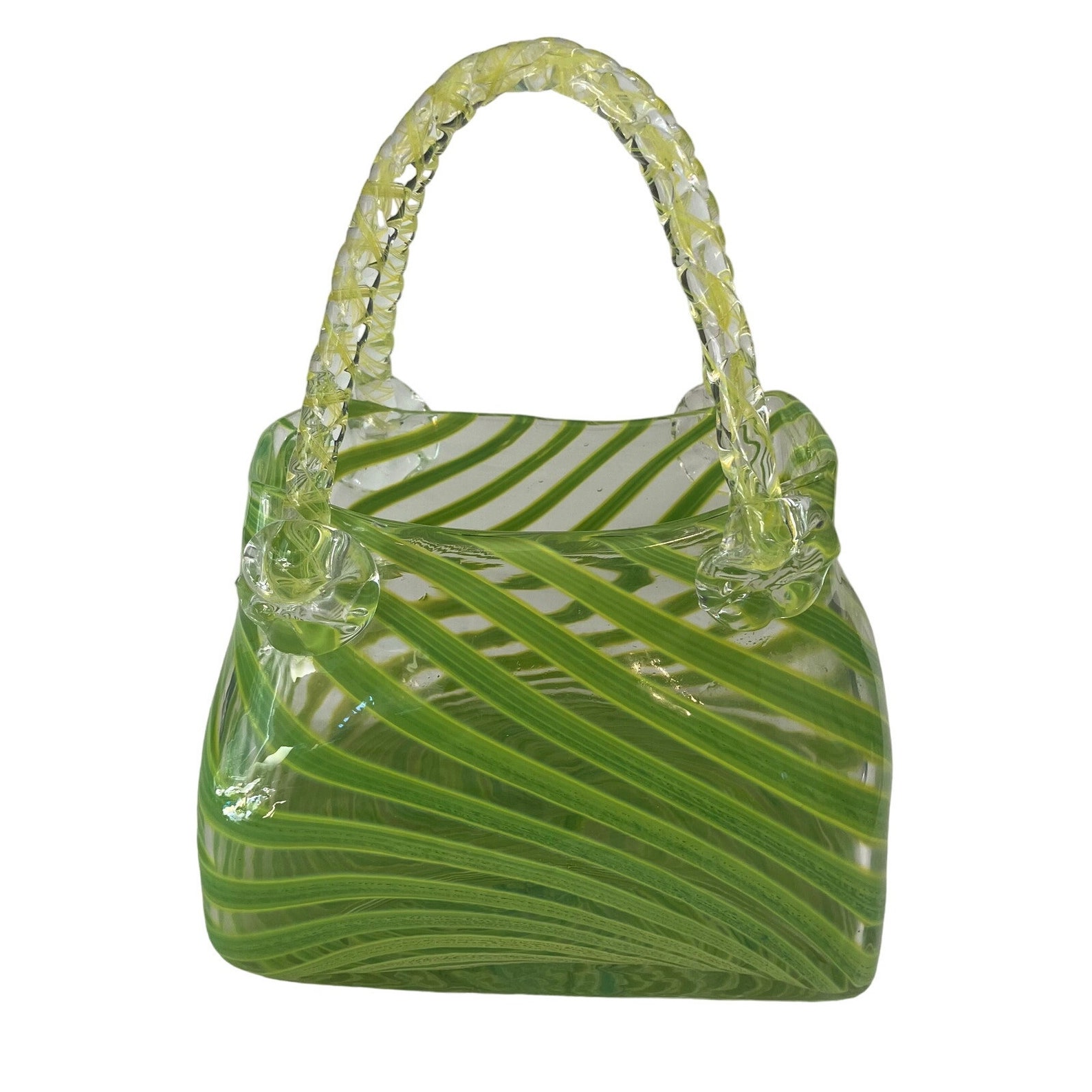 Green Swirl Hand Blown 9” Glass Purse - Etsy