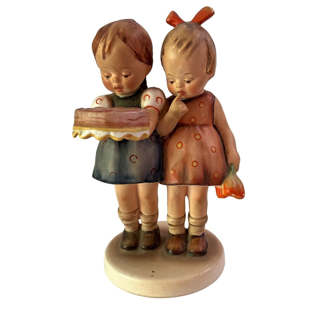 MJ Hummel Two Girls With Cake Happy Birthday Figurine Stamped Full Bee ...