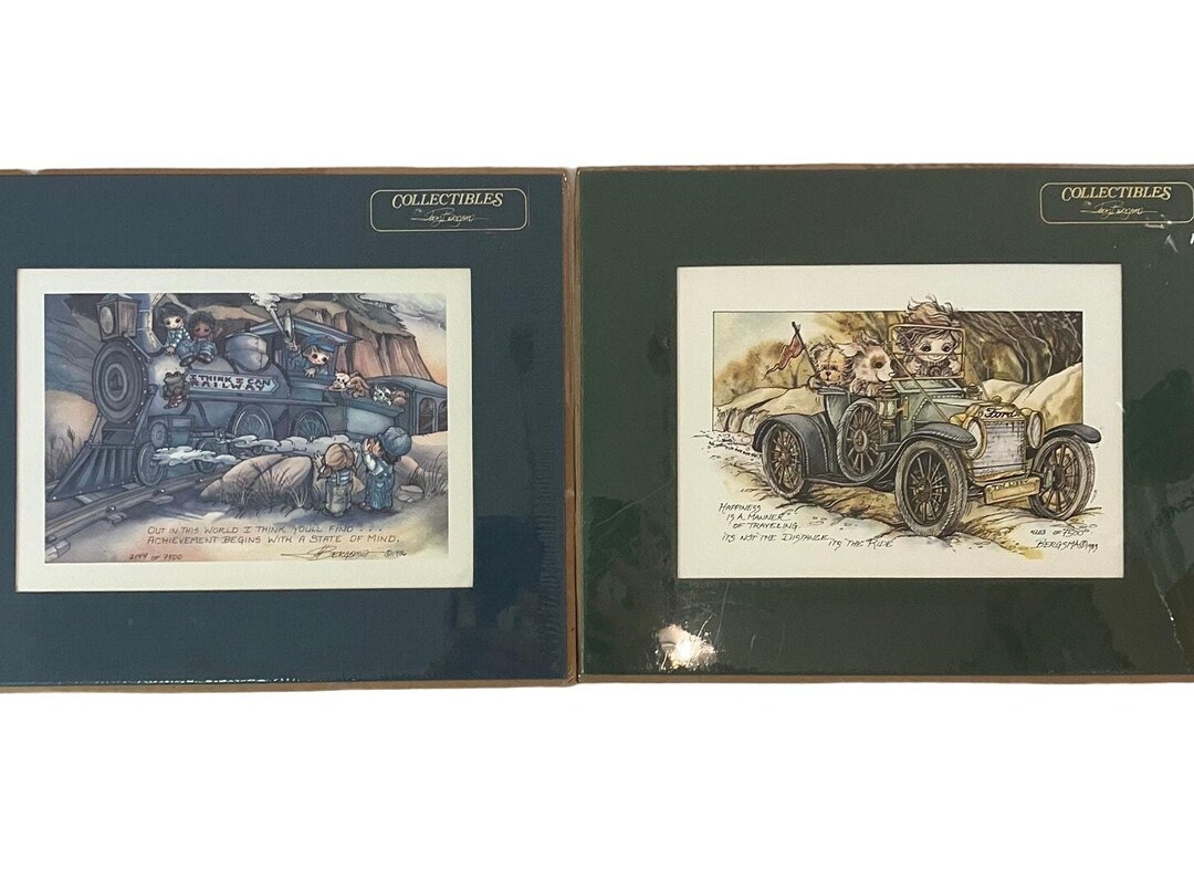 Set of Jody Bergsma “I Think Railway” “ford Tin Linzy” 8 X 10 Matted Lithographs - Etsy