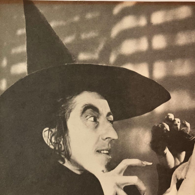 Vintage the Wizard of Oz Judy Garland Margaret Hamilton Sepia Print 11 ...