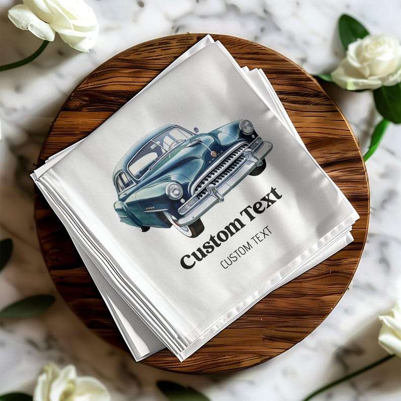 Custom Retro Car Napkins and Coasters, Perfect for Vintage Themed ...