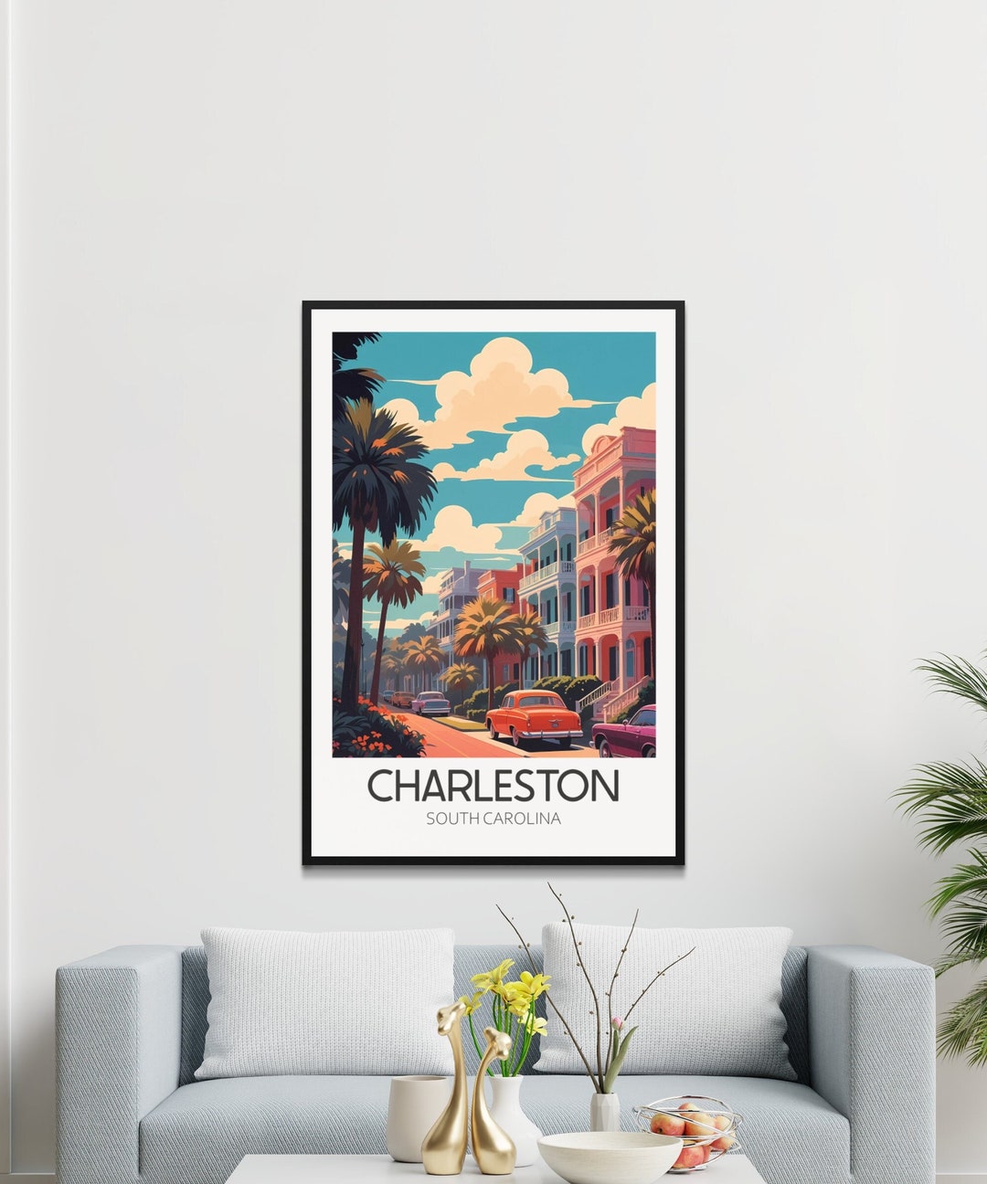 Vintage Charleston South Carolina Travel Poster, Retro USA City Wall ...