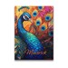 Colorful Peacock Feather Journal, Personalized Custom Name Notebook ...
