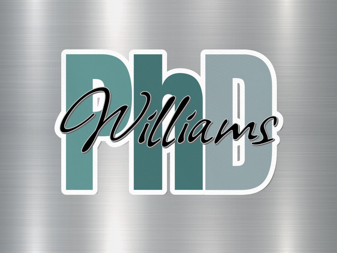 Personalized Phd Sticker, Custom Doctor of Philosophy Name Sticker, Phd ...