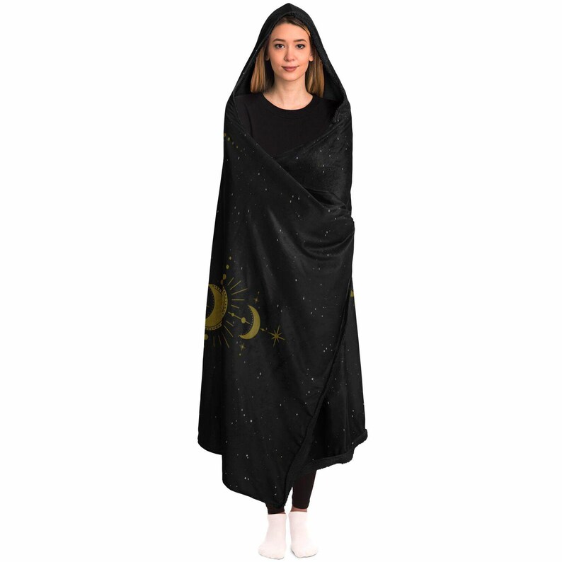 Lunar Phases Hooded Blanket Snuggly Gothic, Festival, Cosplay Cloak ...