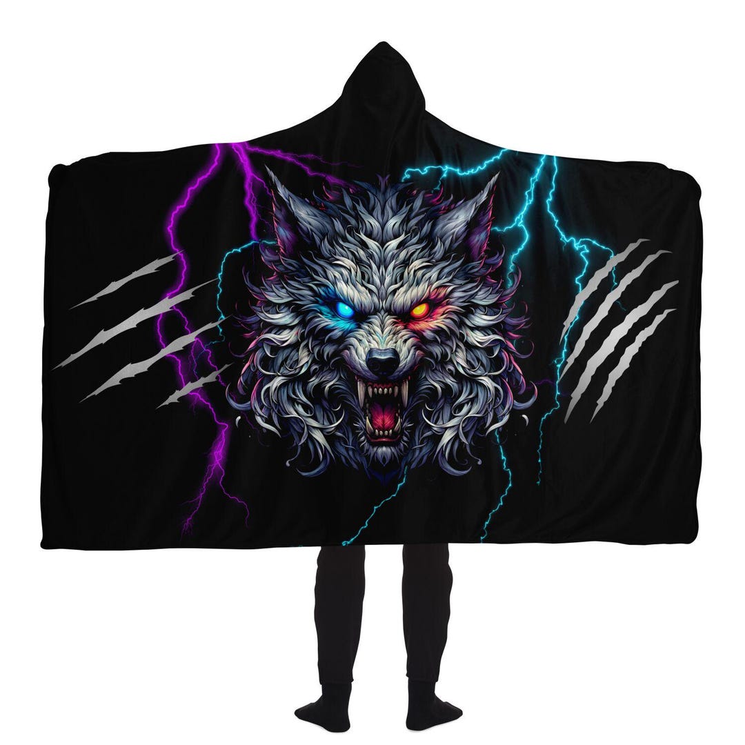 Werewolf Hooded Blanket Snuggly Halloween, Cosplay, Festival Cloak With ...