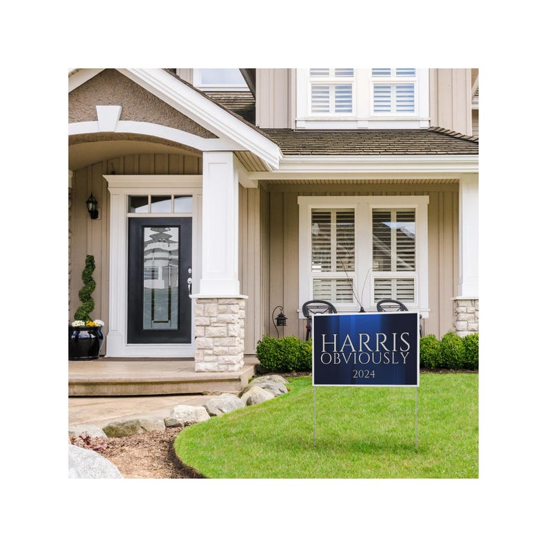 Kamala Harris Obviously 2024 Yard Sign Double Sided Vinyl US Election ...