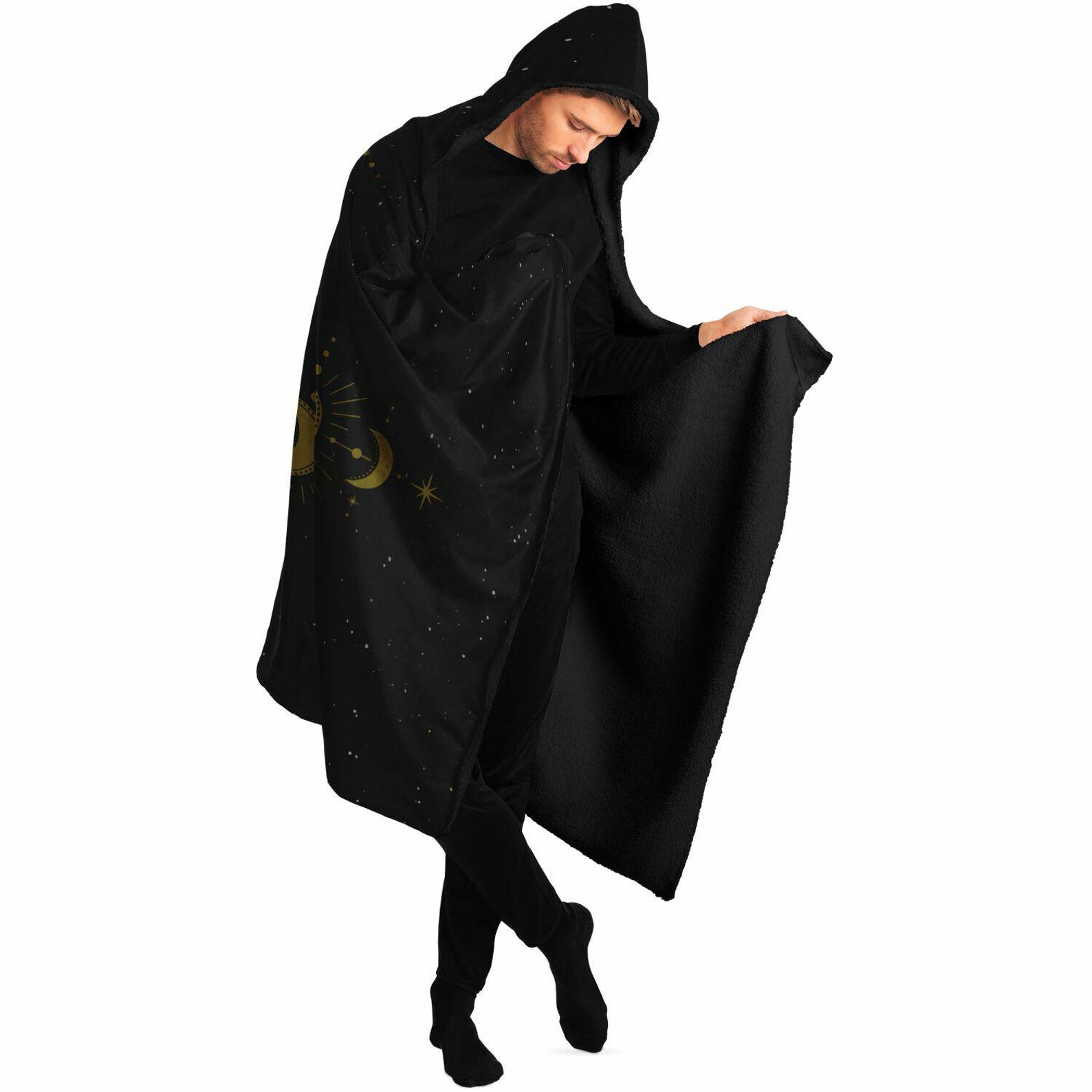 Lunar Phases Hooded Blanket Snuggly Gothic, Festival, Cosplay Cloak ...