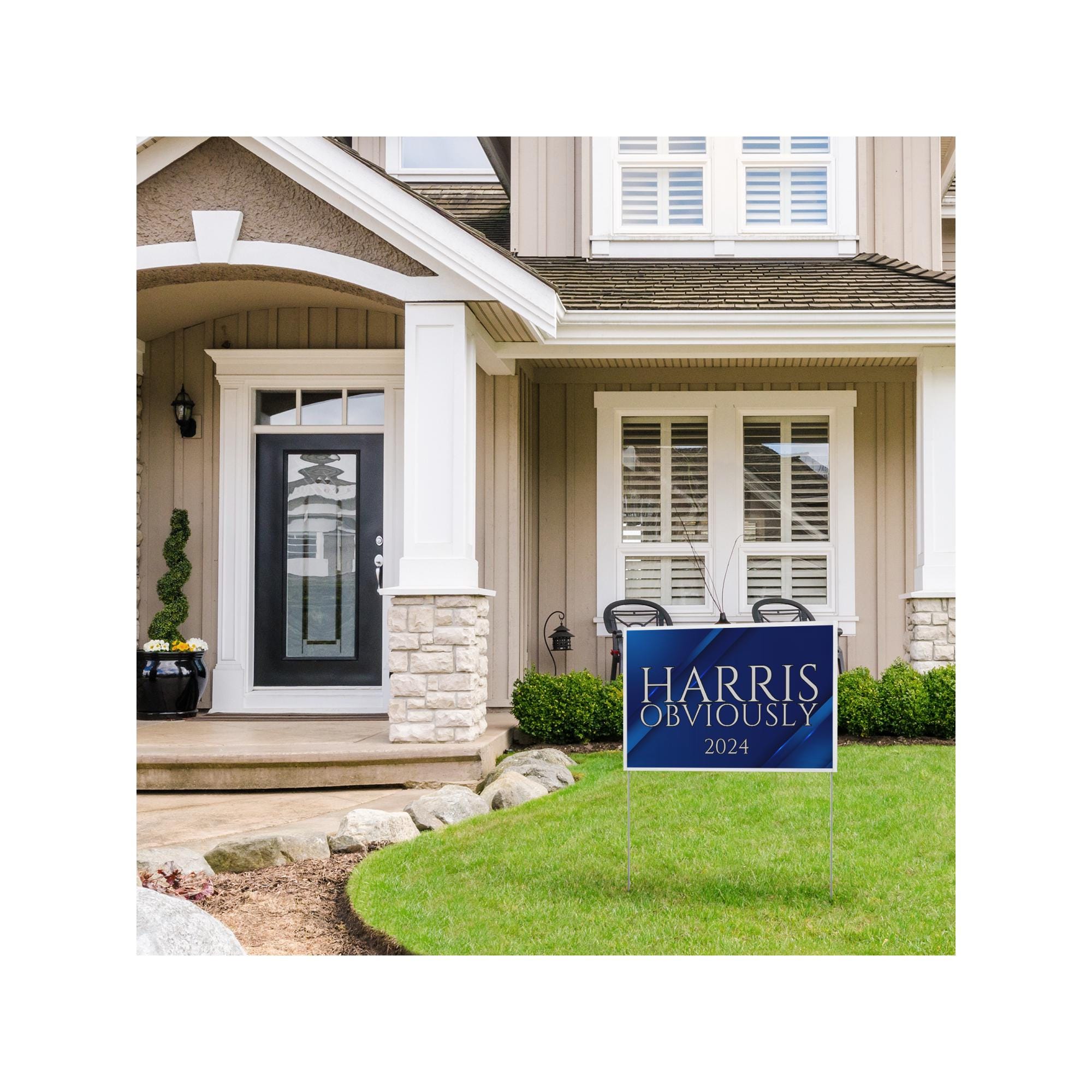 Kamala Harris Obviously 2024 Yard Sign Double Sided Vinyl US Election ...