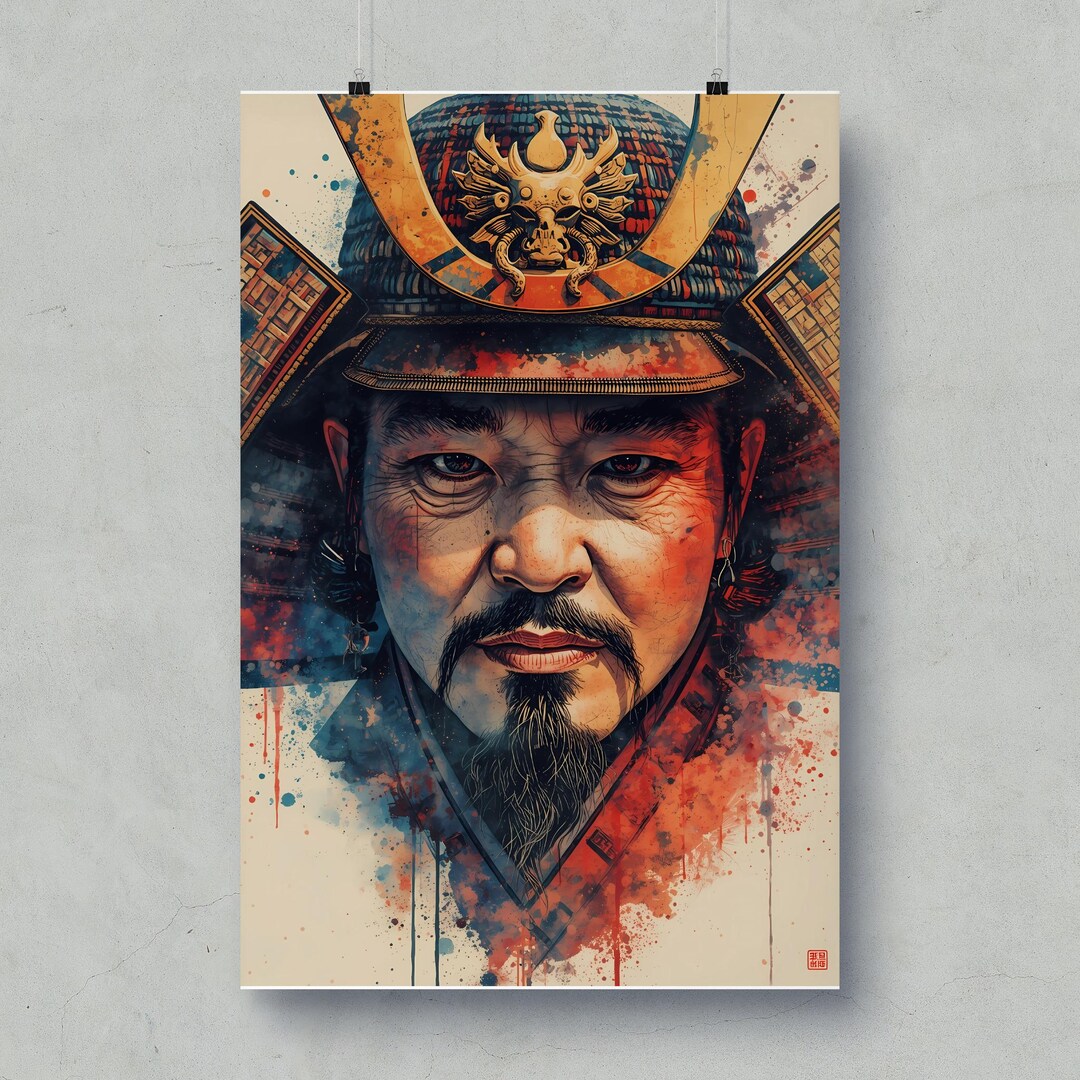 Samurai Warrior Wall Art Print, Asian Art Poster, Japanese Samurai ...