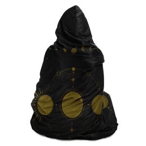 Lunar Phases Hooded Blanket Snuggly Gothic, Festival, Cosplay Cloak ...