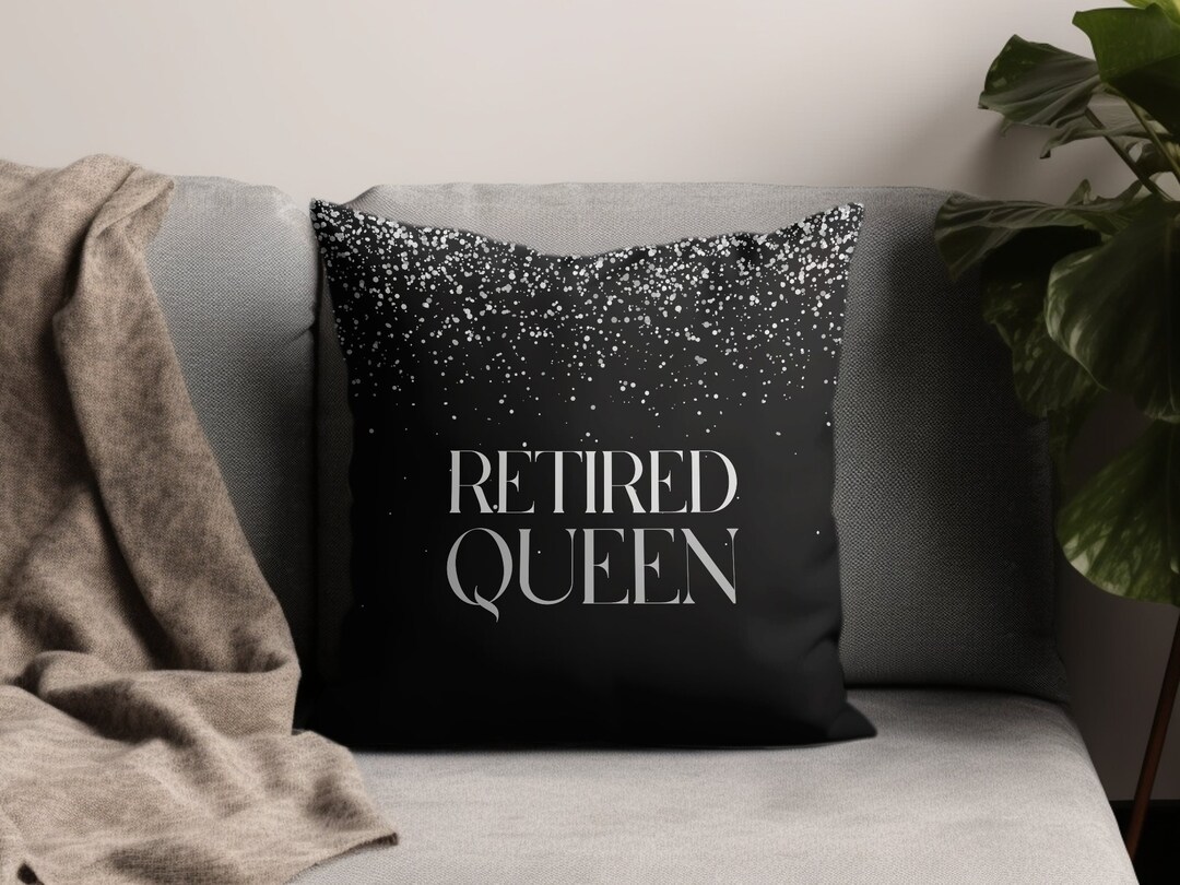 Retired Queen Pillow Cover, Black and White Decorative Throw Pillow ...