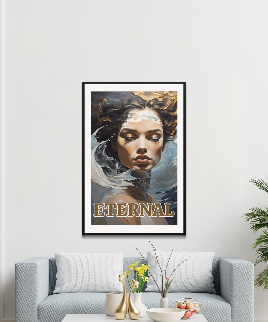 Mesmerizing Woman Portrait, Eternal Wall Art, Emotional Wall Print ...