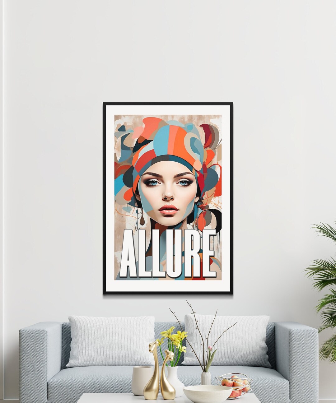 Abstract Modern Art, Bold Colors Wall Decor, Fashion Illustration ...