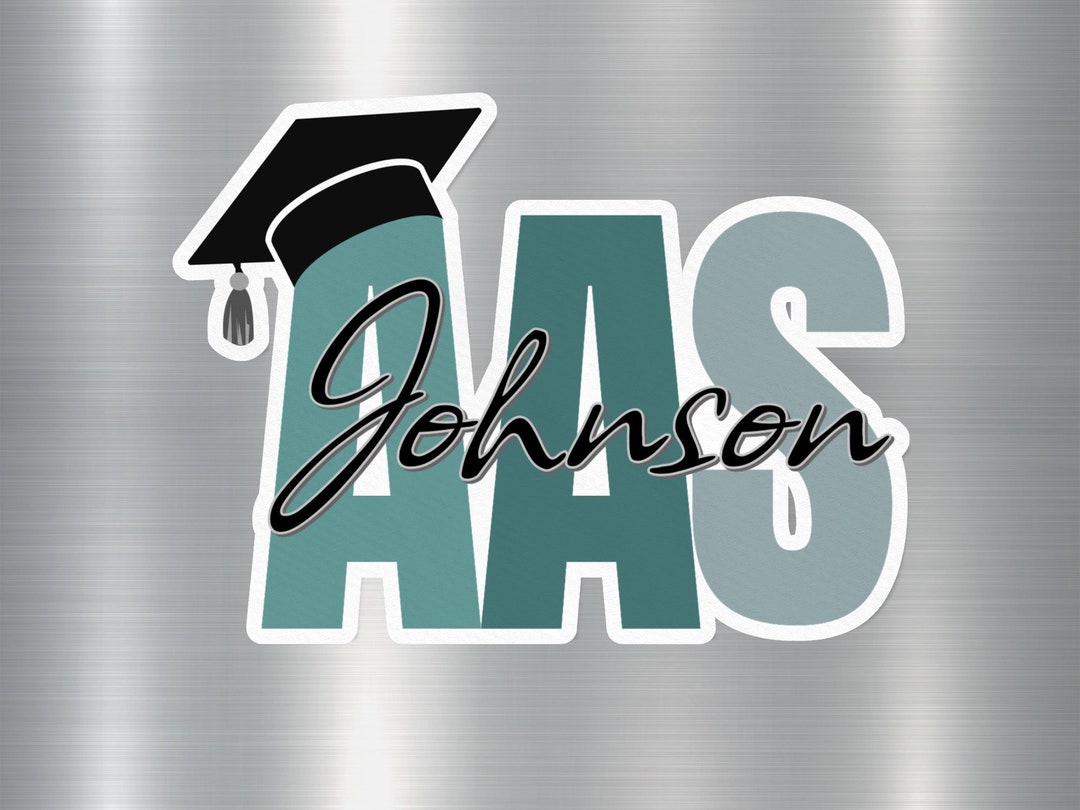 Personalized Graduation Magnet and Stickers Set, Associate of Applied ...