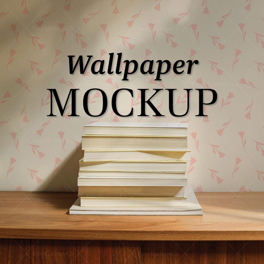 Book Shelf Wallpaper Mockup PSD, Home Interior Scene, Editable Wall ...